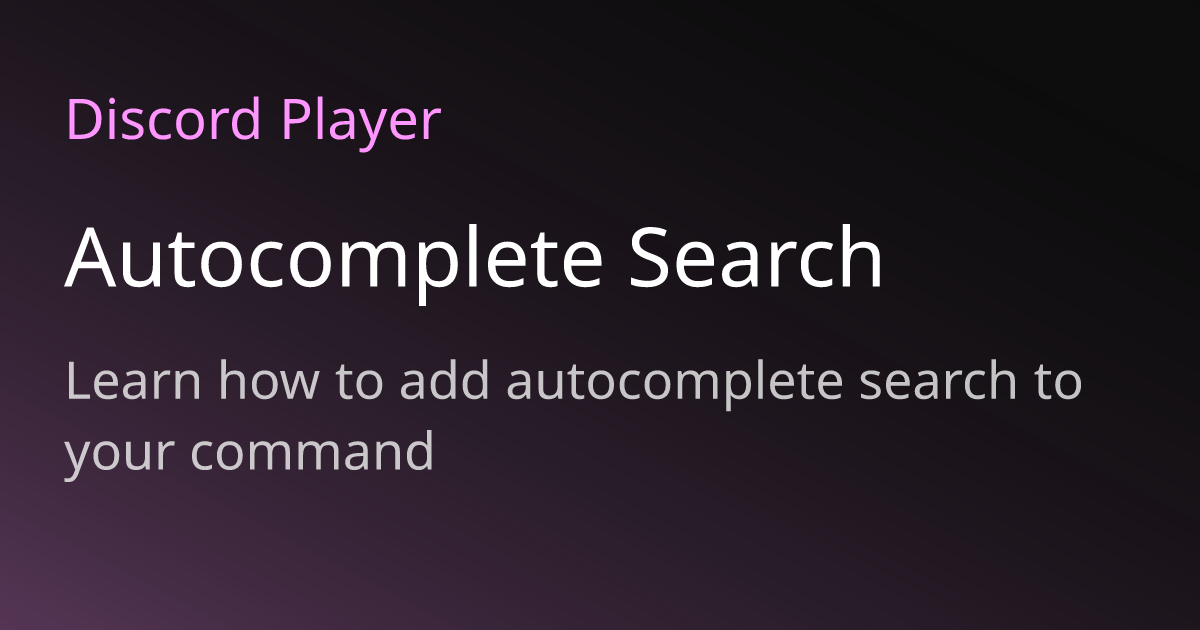 Autocomplete Search