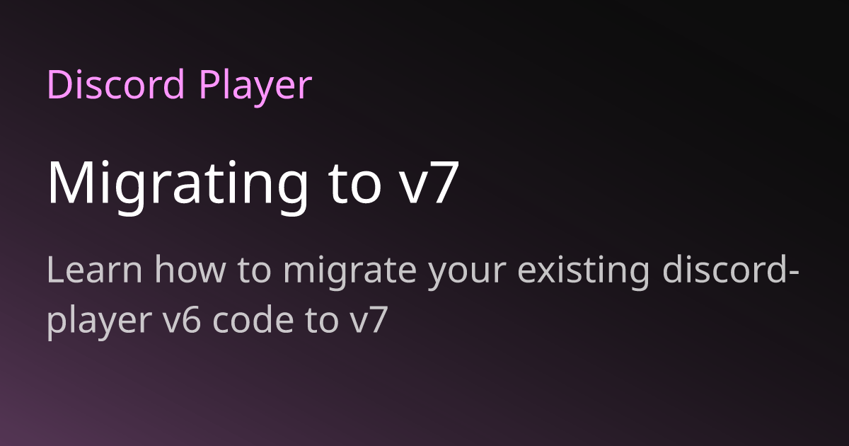 Migrating to v7